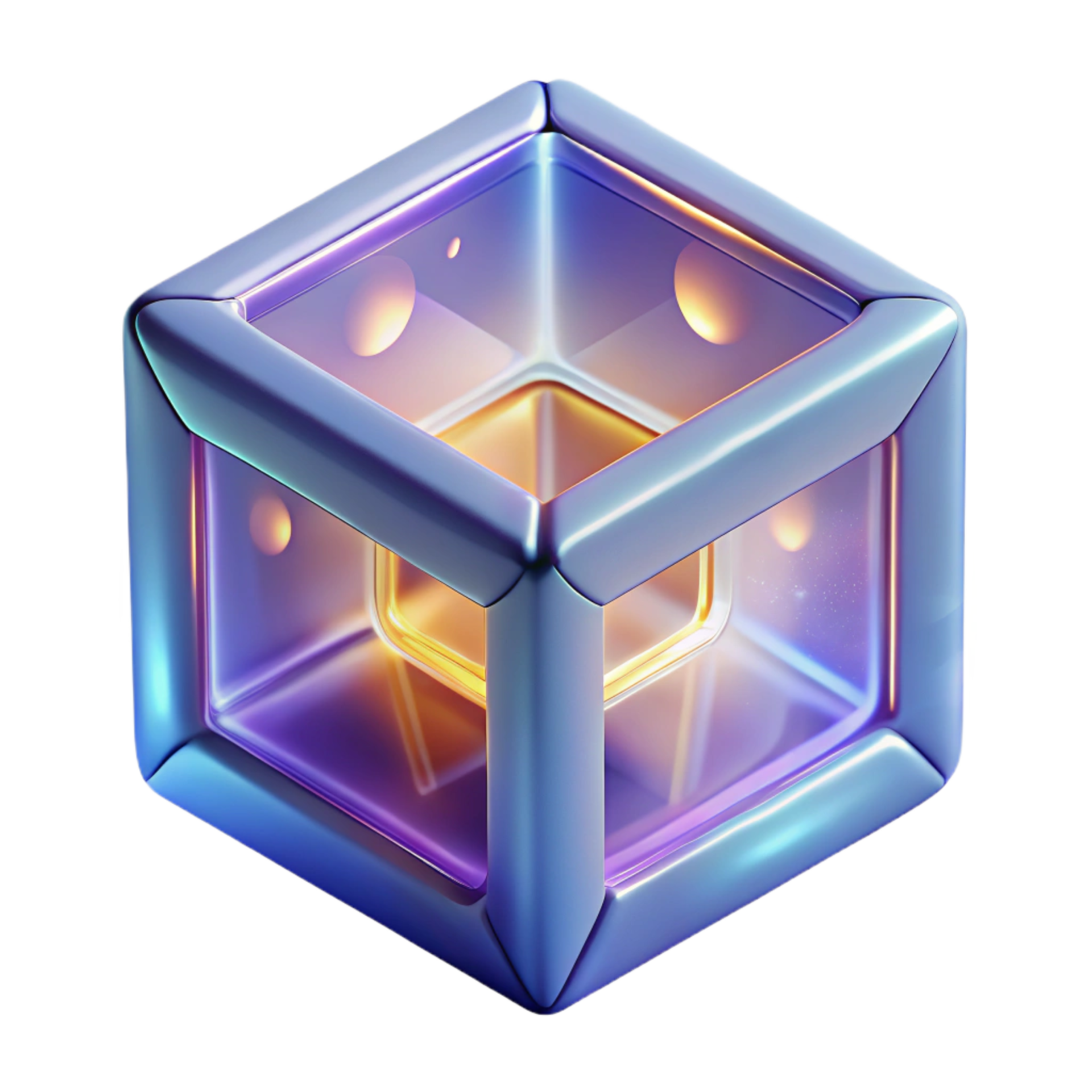 Glowing Cube In An Abstract Three Dimensional Render Of Radiant Beauty