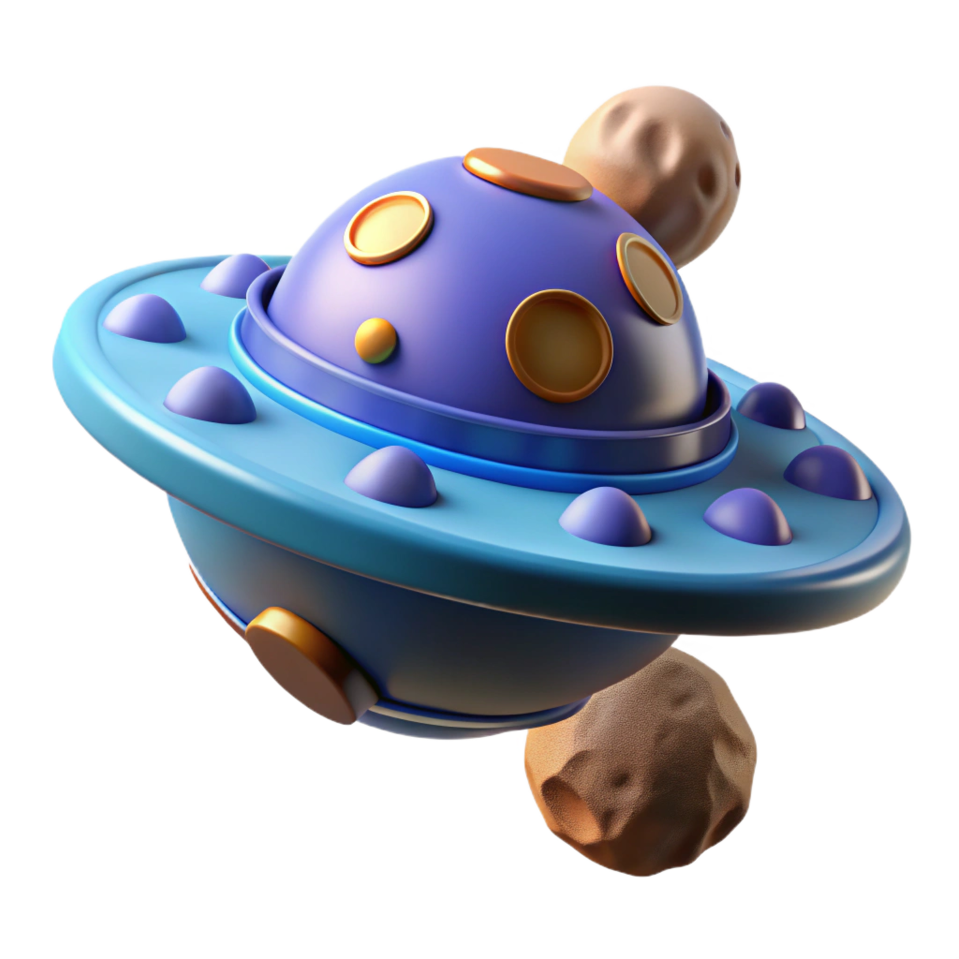 Spacecraft With Asteroids 3d Render A Dynamic Depiction Of A Spacecraft Navigating A World Of