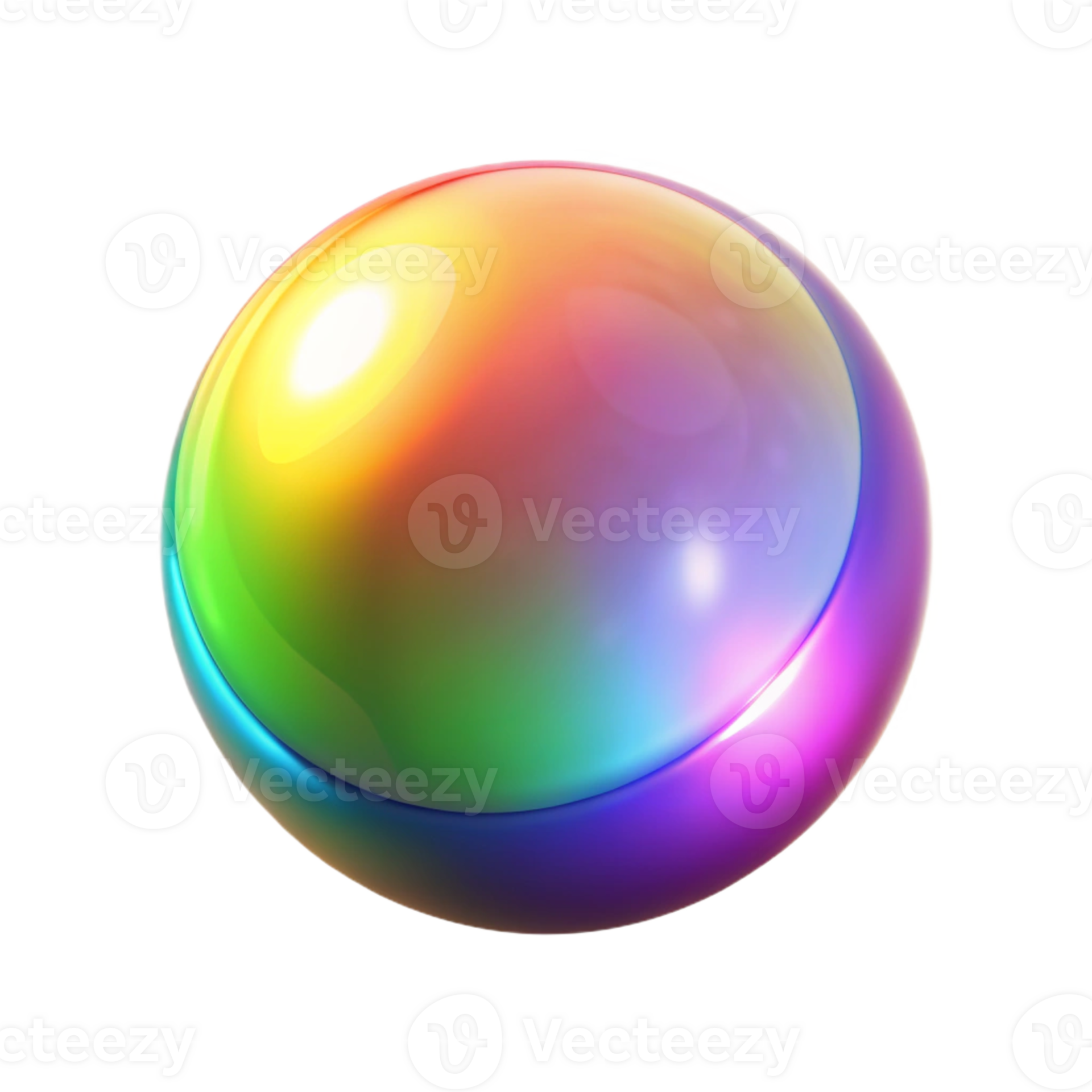 Rainbow Sphere Abstract 3D Render A dynamic depiction of a sphere ...