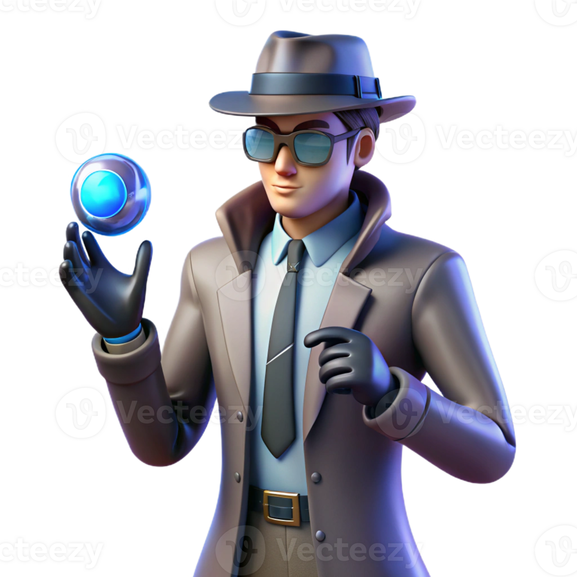 Sleuth With Glowing Orb A Dynamic Depiction Of A Sleuth Navigating A World With A Glowing Orb