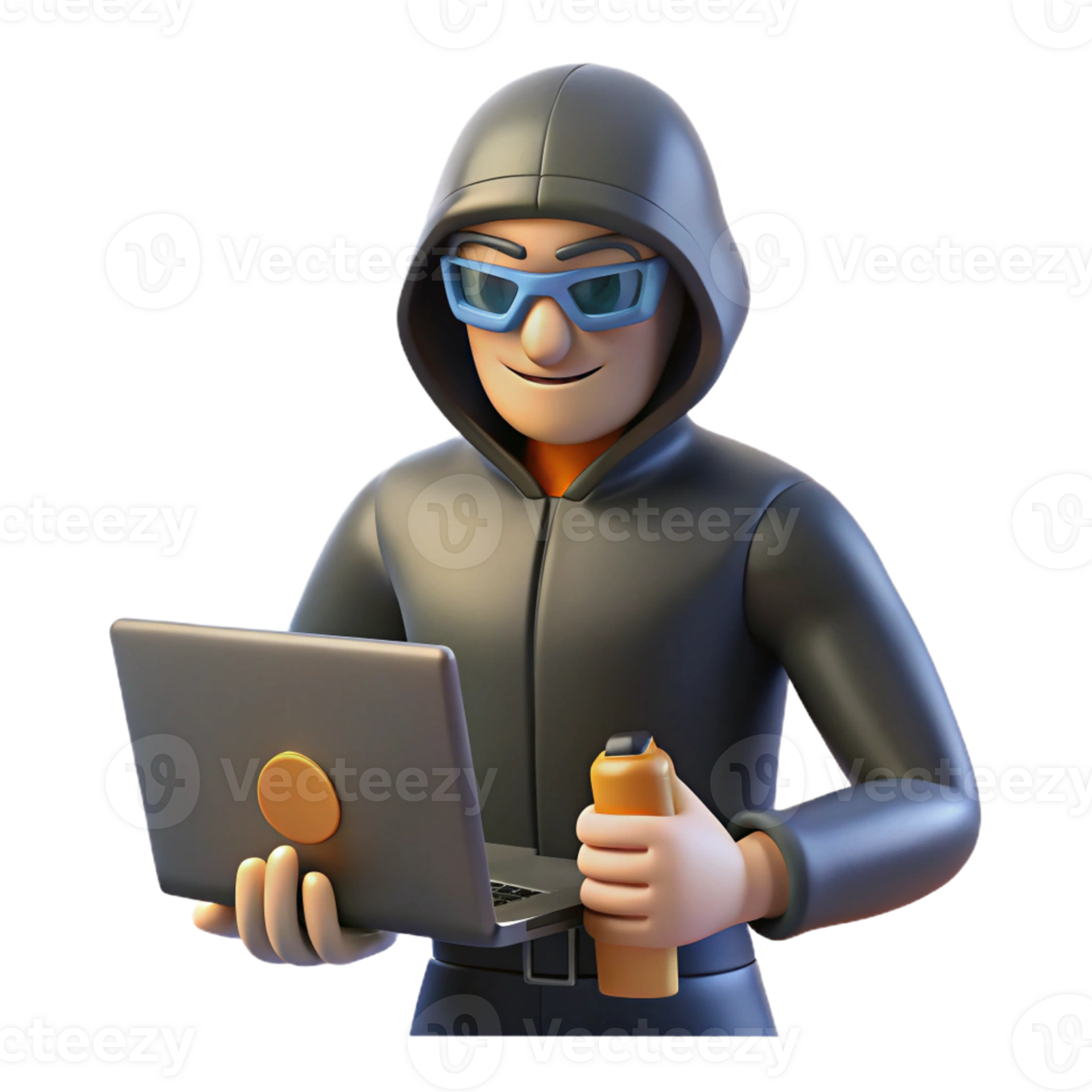 Cybersecurity Hacker 3D Model A dynamic depiction of a hacker ...