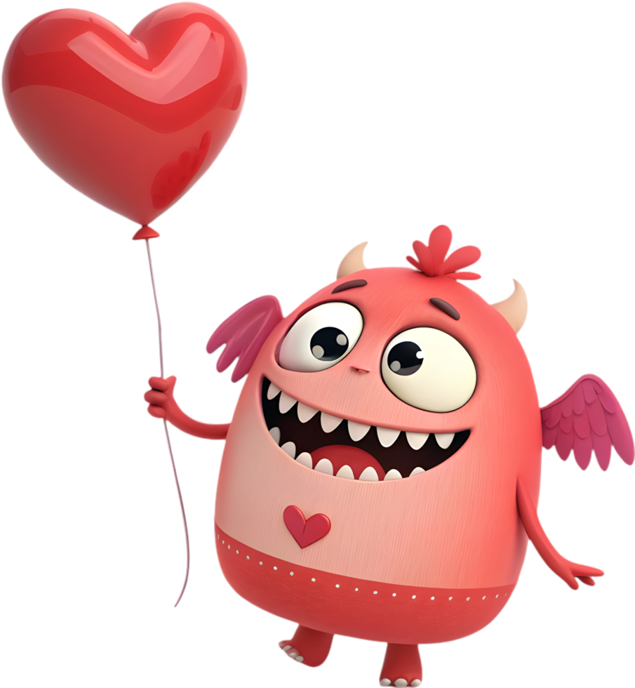 fantasía amor monstruo con un dulce apariencia. . 55668567 PNG