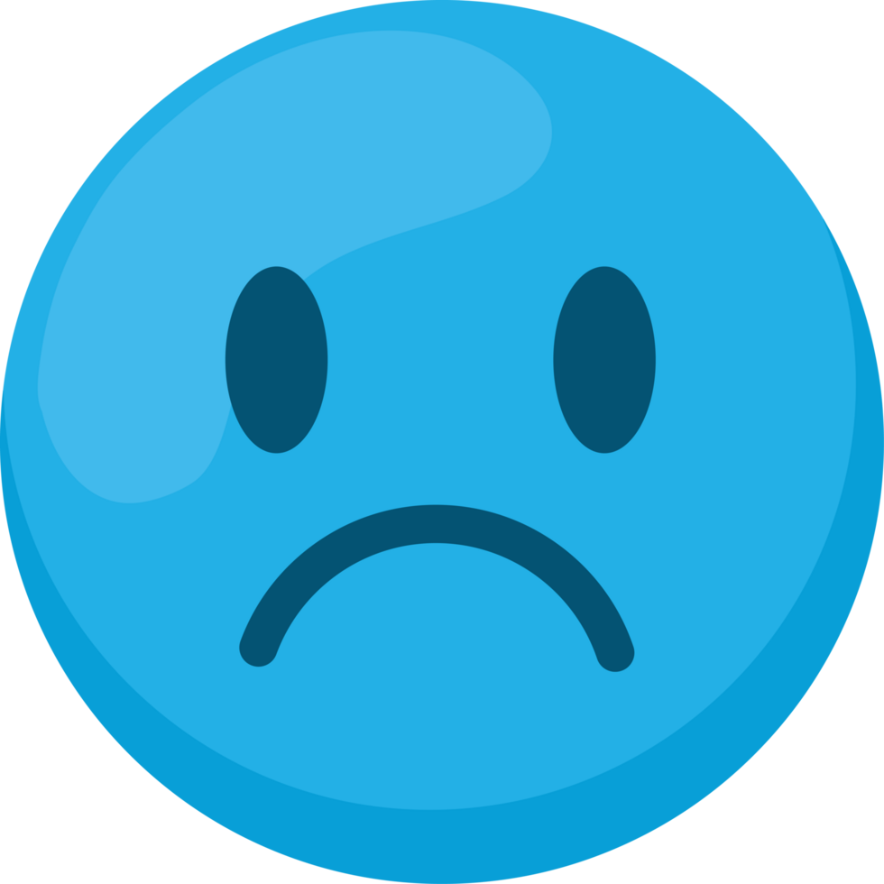 Blue sad face icon isolated 55670918 PNG