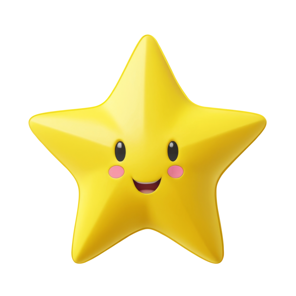 Cute happy yellow star on transparent background 55686826 PNG