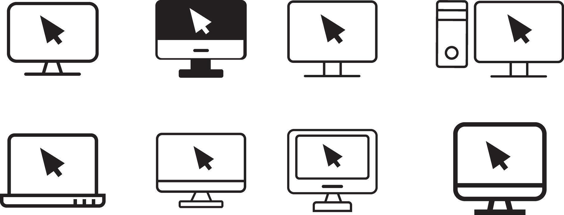 Laptop icon set. and laptop, icon set inline style..Computer, laptop ...