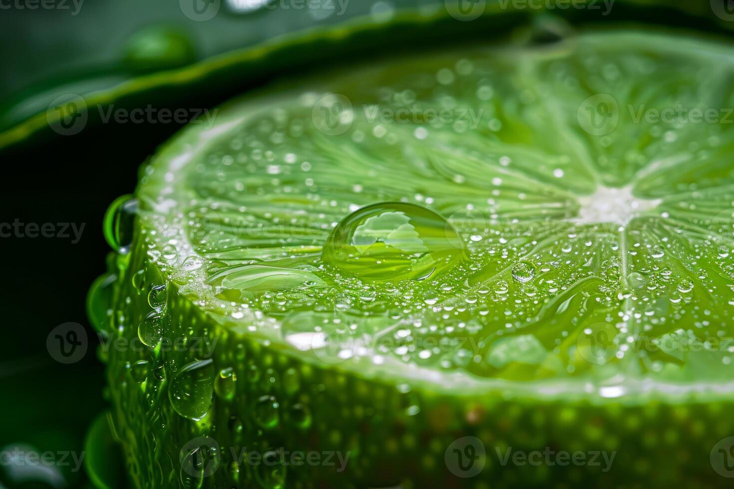 Macro photography of water droplets creating a jewel effect on lime slice 55700051 Stock Photo ...