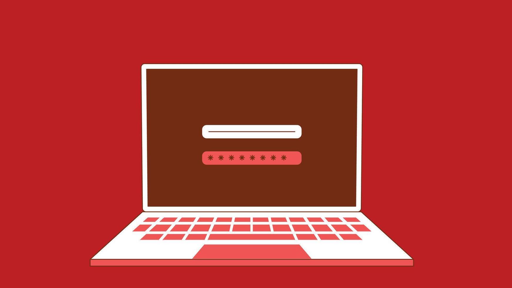 An Illustration Of A Laptop Device Displaying A Login Screen With Fields For Entering A
