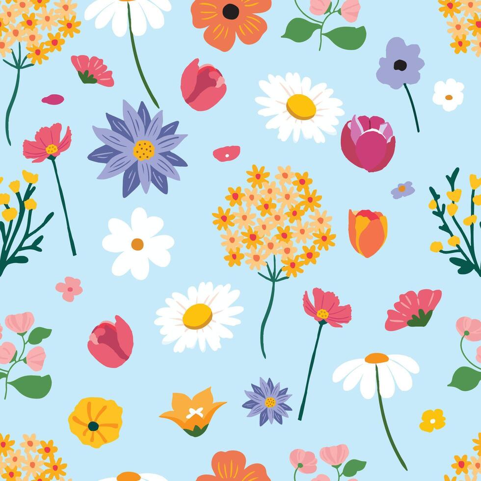 spring flower seamless pattern 55716917 Vector Art at Vecteezy