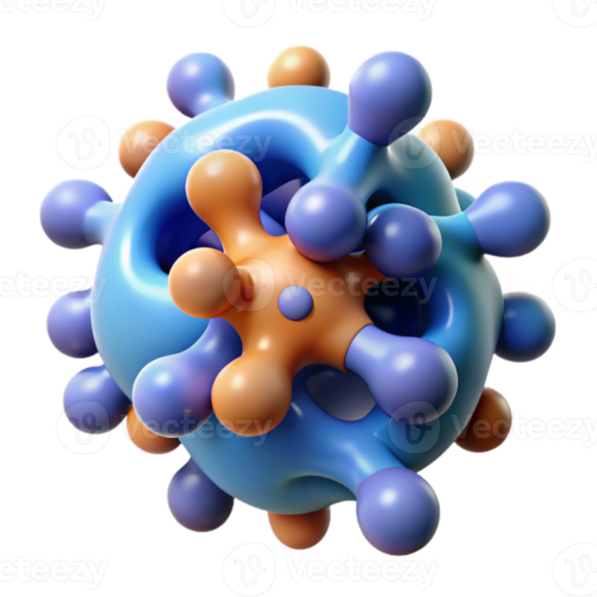 Abstract 3d Render Of Interconnected Spheres Molecular Structure