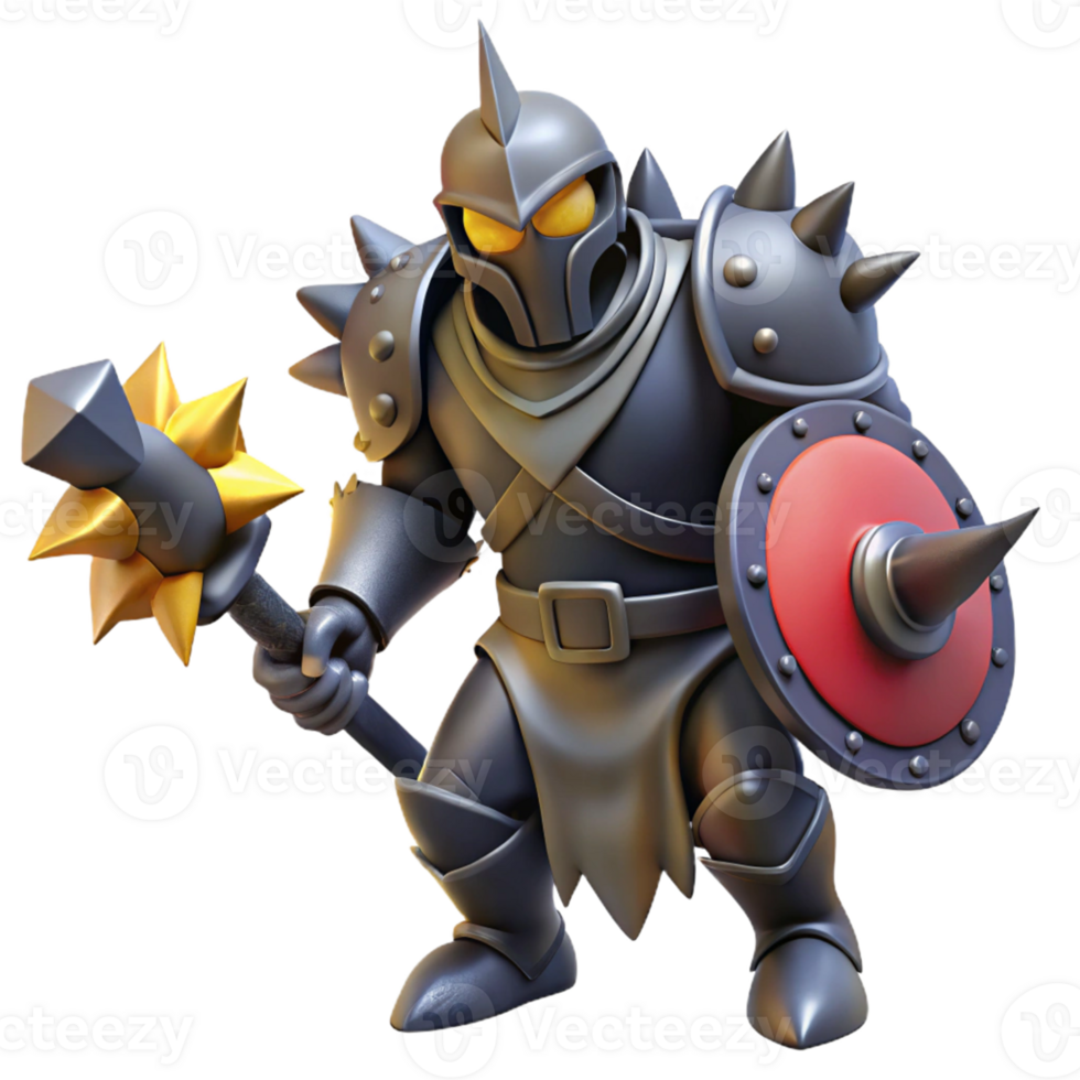 Spiked Warrior 3D Render A dynamic depiction of a warrior navigating a world of spikes, ready ...