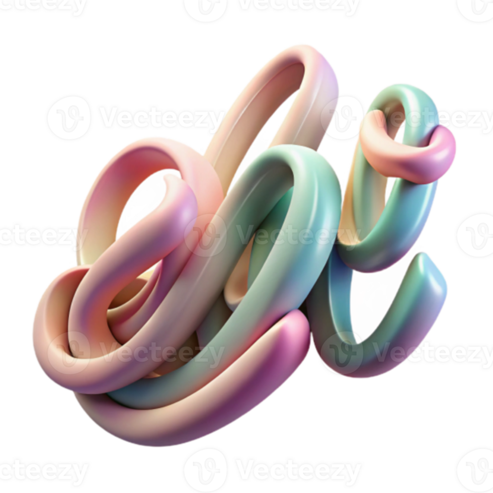 Abstract 3d Render Pastel Swirls Graphic Design Element 55720097 Png