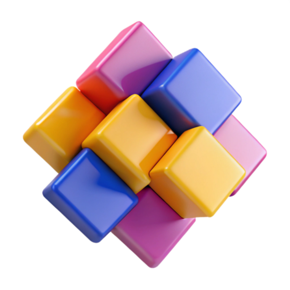 Colorful 3d Cubes Abstract Background Illustration 55720185 Png