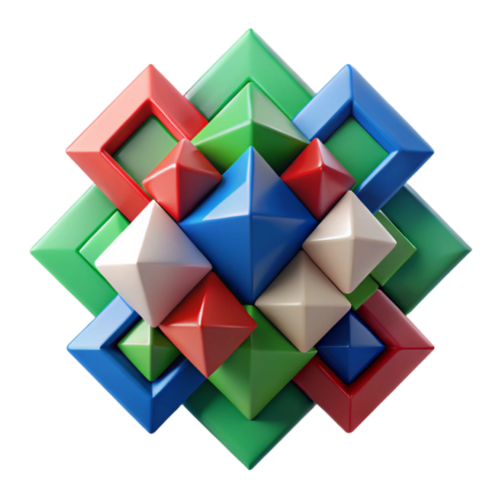Abstract 3d Colorful Geometric Shapes Interlocking Design Background