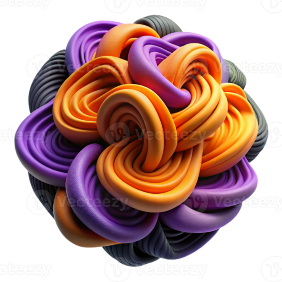 Abstract 3d Render Of Intertwined Orange And Purple Forms 55720488 Png