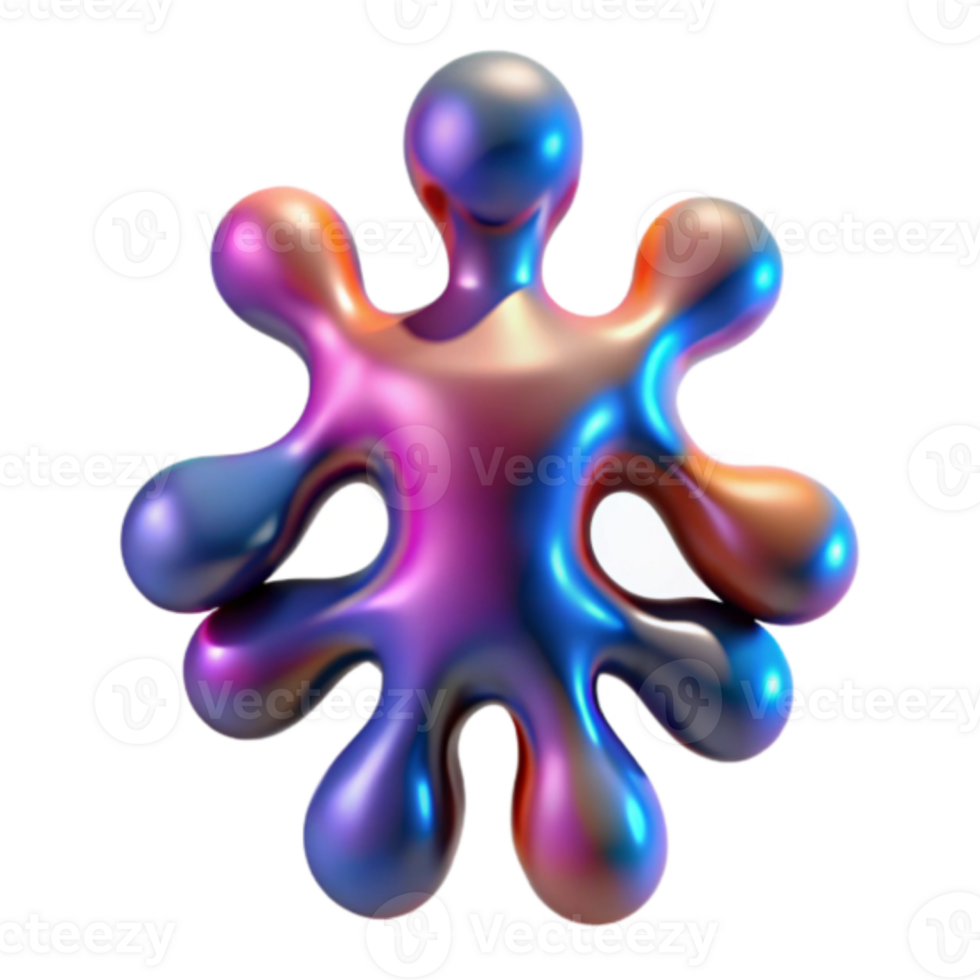 Iridescent 3d Abstract Blob Graphic Resource Multicolored Liquid Form Psychedelic Design