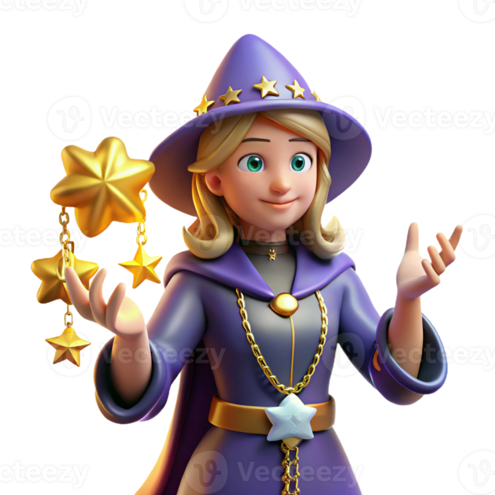 Starlight Witch 3d Render A Magical Scene Of A Witch Navigating A World Of Starlight Captured