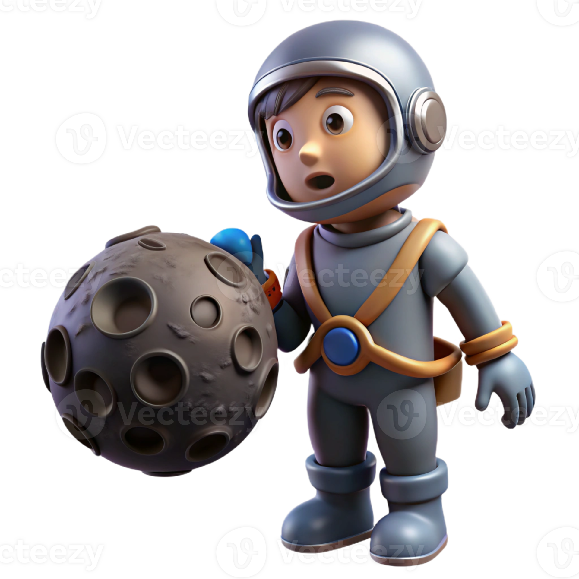 Astronaut And Moon 3d Render A Dynamic Depiction Of An Astronaut Navigating The Moon Captured