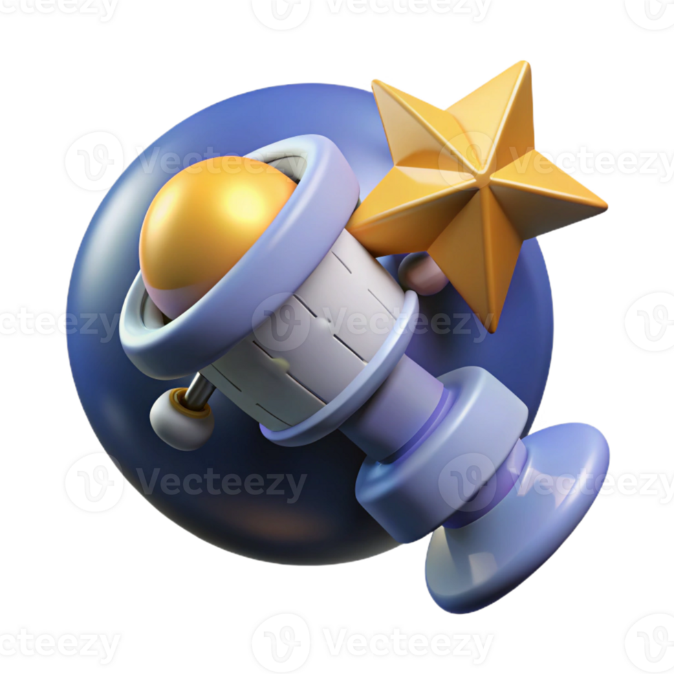 3d Render Star Orb Rotating Device A Dynamic Depiction Of A Star Navigating A World Of Orbs