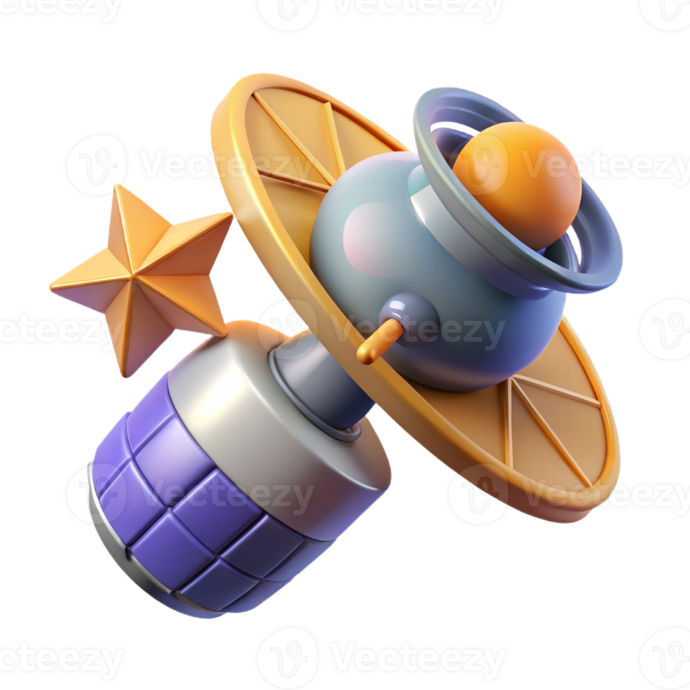 Spacecraft Satellite 3d Render A Dynamic Depiction Of A Satellite Navigating Space Captured In