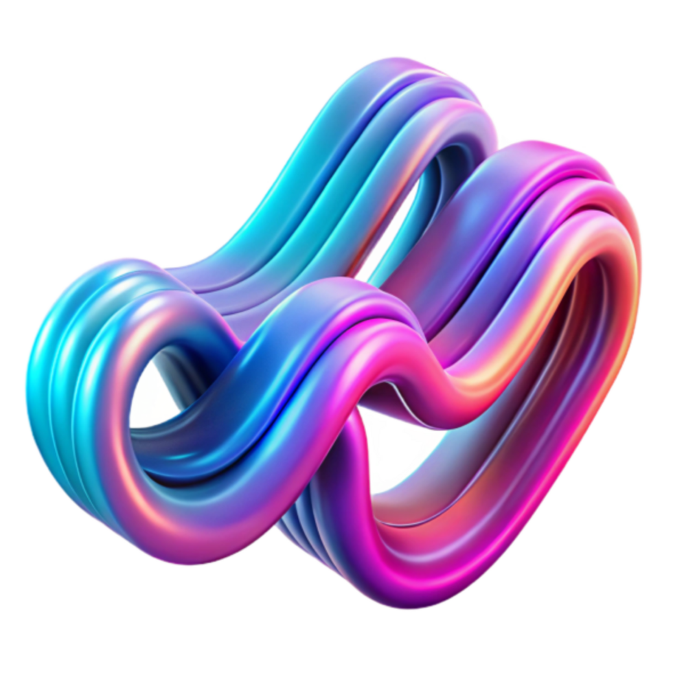 Abstract 3d Render Of Intertwined Colorful Waves Vibrant Gradient Hues