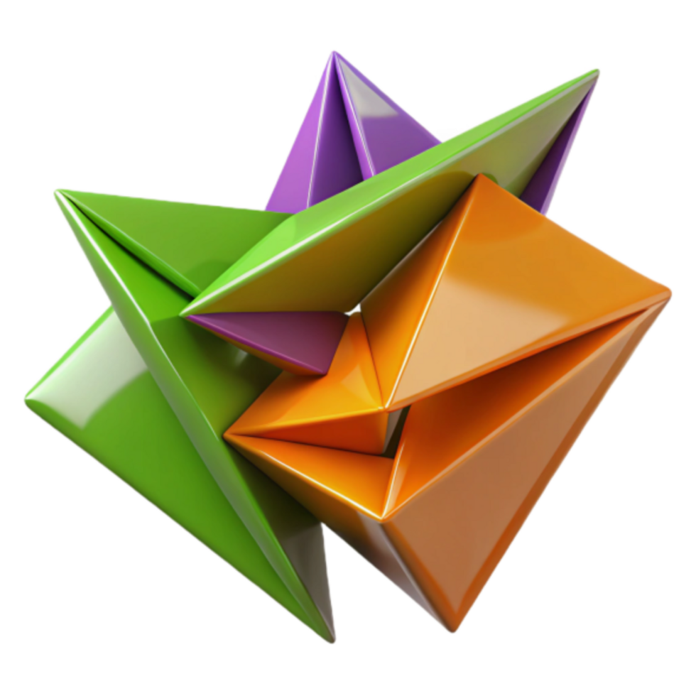Abstract 3d Render Of Interlocking Colorful Triangles 55720960 Png