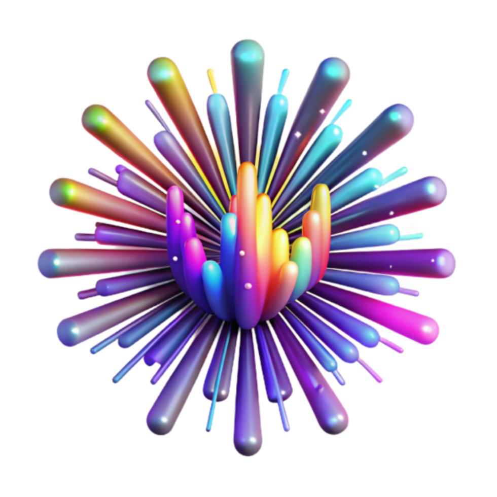 Vibrant 3D Abstract Background Rainbow Burst Explosion Graphic 55721020 PNG