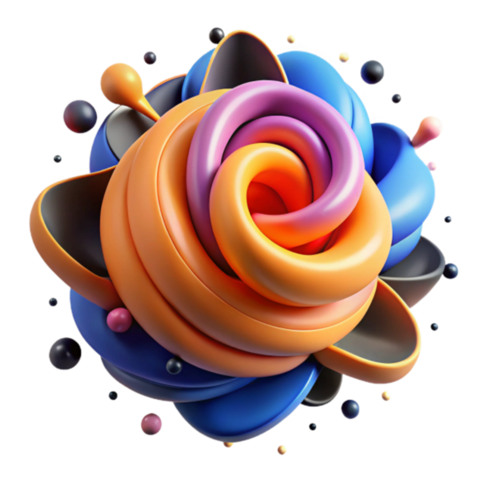 Abstract 3d Render Colorful Swirling Design 55721134 Png