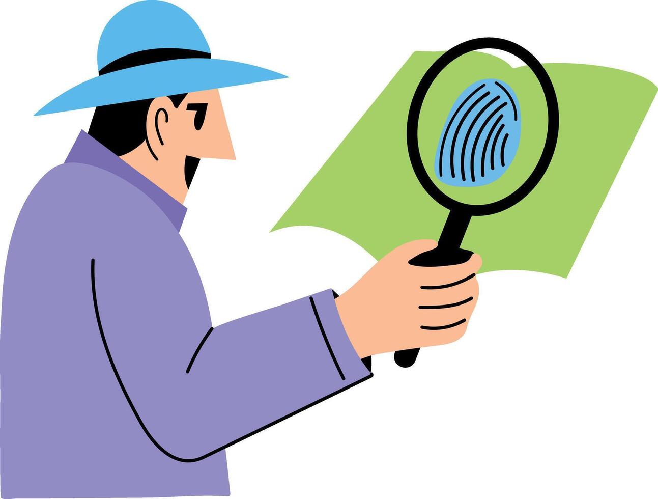 A flat illustration of detective finding a clue 55722188 Vector Art at Vecteezy