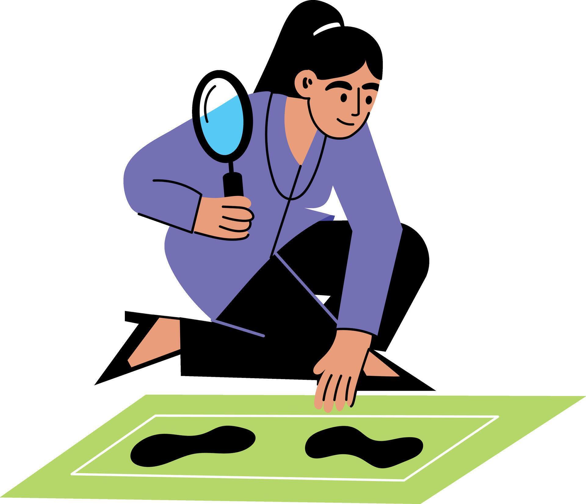 Female detective finding clues, flat style illustration 55722215 Vector Art at Vecteezy