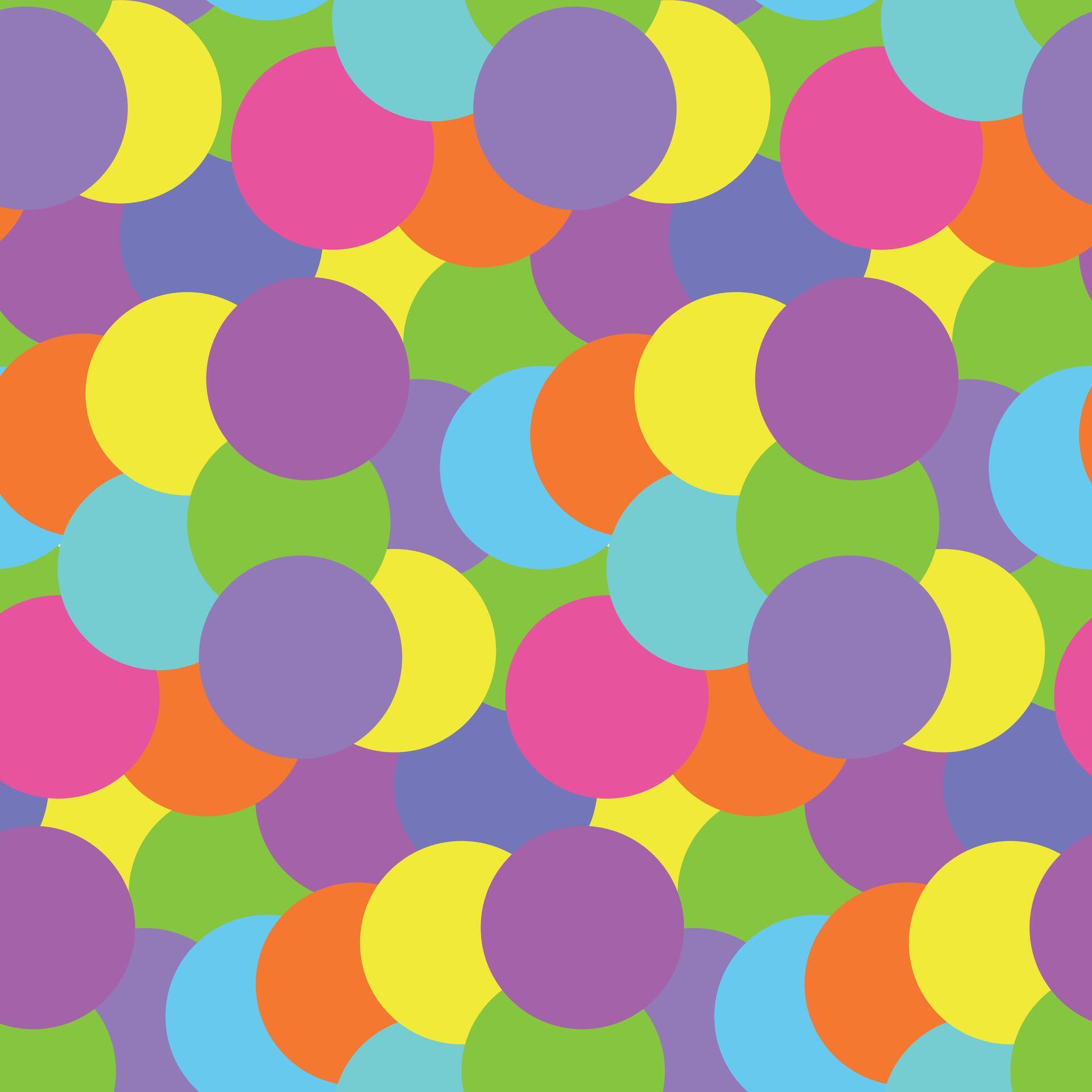 Colorful Overlapping Circles Seamless Pattern in Vibrant Multicolor Design in disco style ...