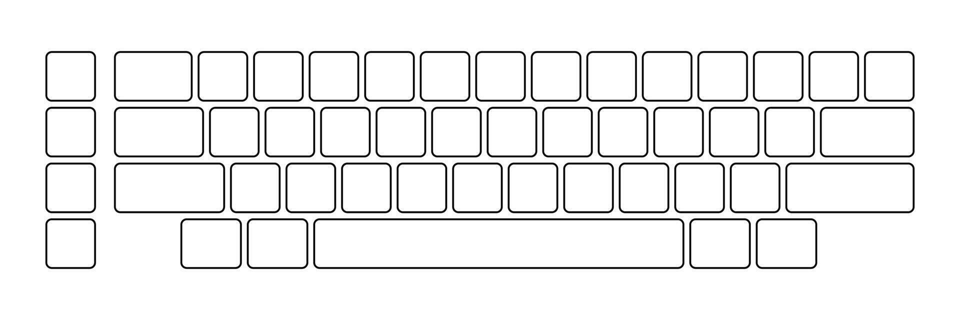 Computer keyboard button layout template for graphic use, Modern computer keyboard. illustration ...