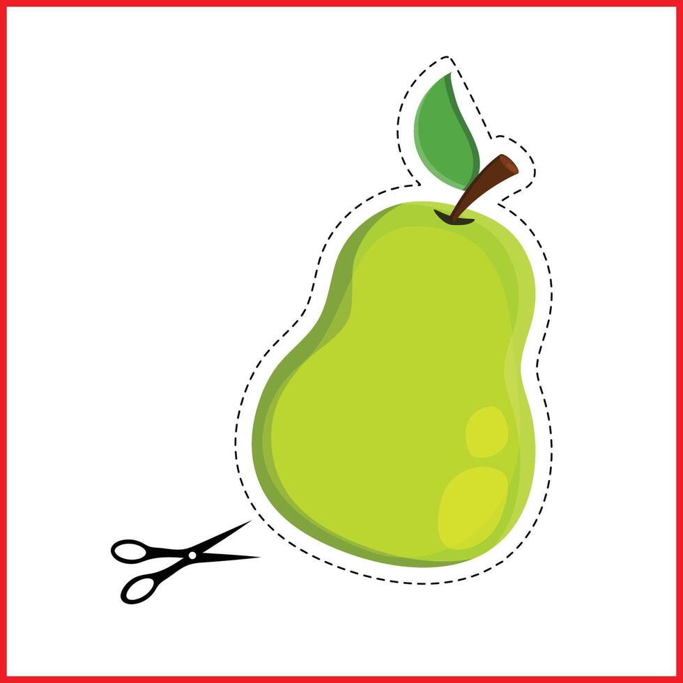 ilustración de un niños s educativo tarjeta con frutas papel corte formación para niños ...