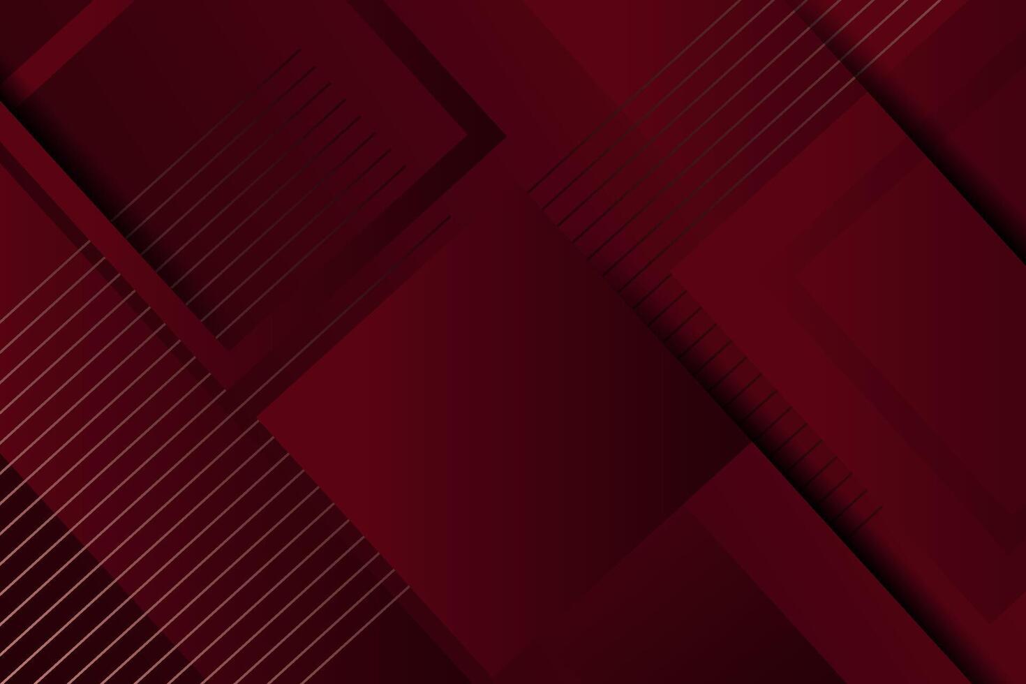 Abstract dark red overlapping squares on dark colored geometric design. Modern paper cut ...