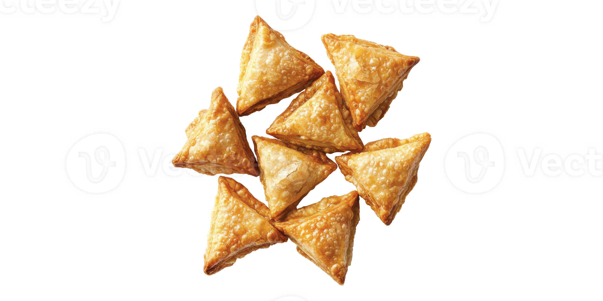 Crispy fried samosas arrangement isolated on transparent background ...
