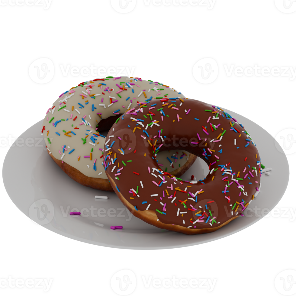 3d render donuts with transparent background 55747234 PNG