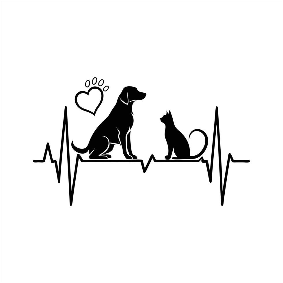 Heart Beat Dog 55749768 Vector Art at Vecteezy