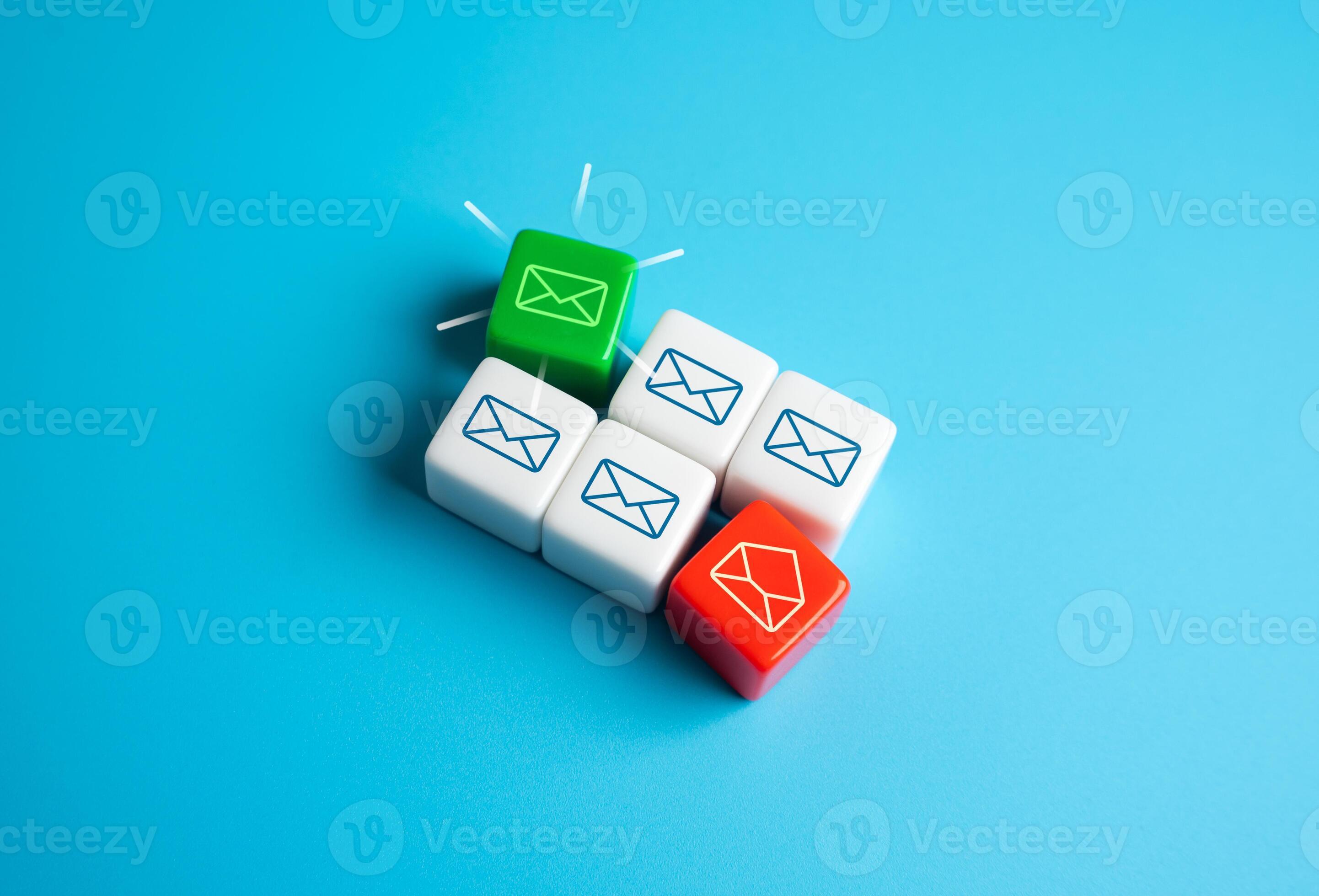Email inbox with incoming letters. New and read message. Start sorting through mail. Manage ...