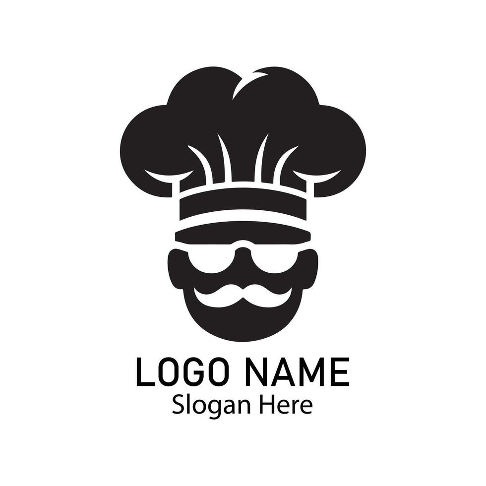 chef cook logo icon toque, chefs hat trend flat style brand mustache ...