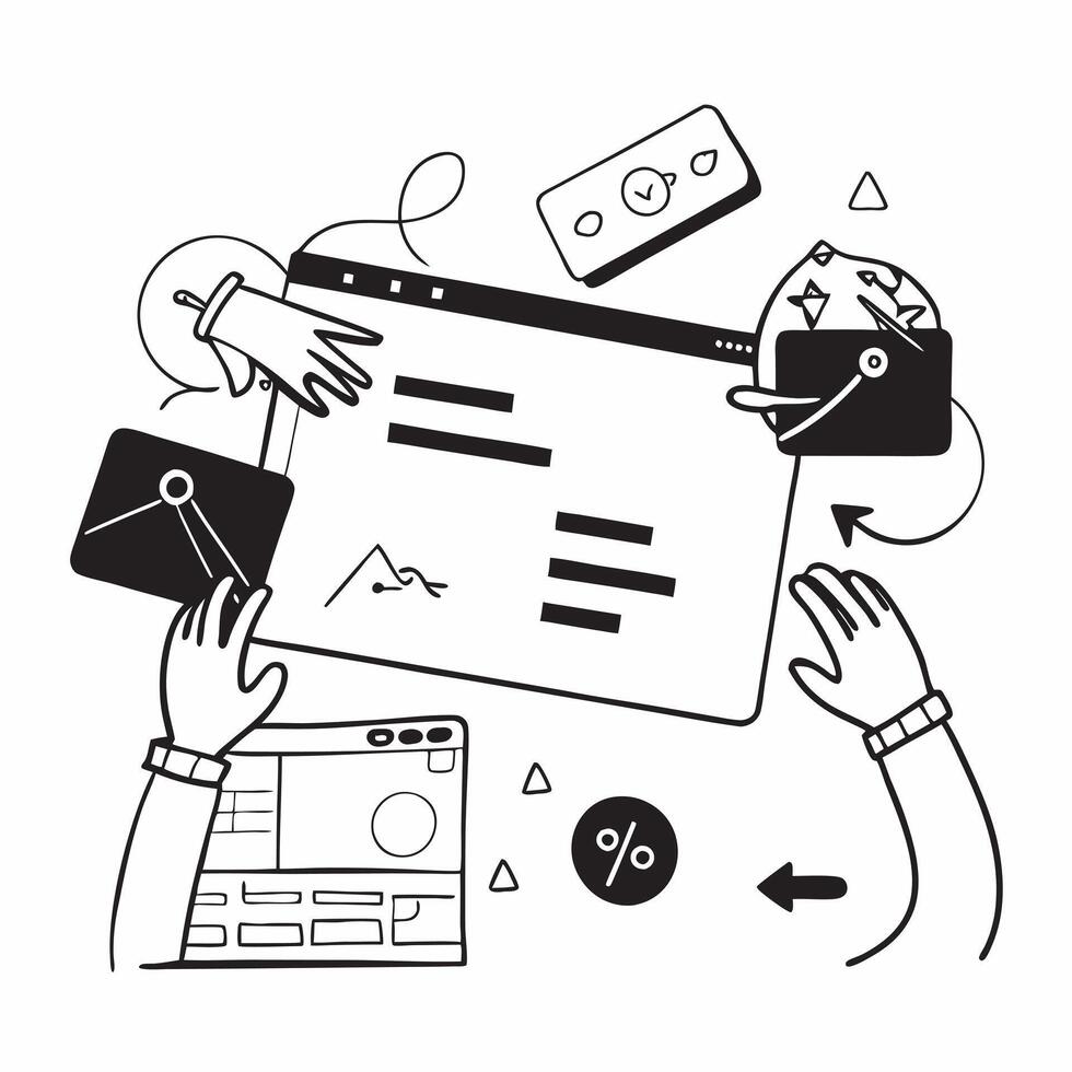 Flat Design As Remote Team Collaborating On A Software Development Project Concept As A