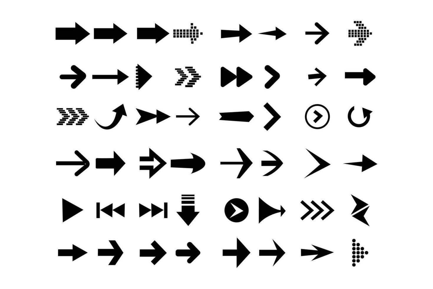 Arrow set. Arrows set of 48 arrow icons collection. Black arrow set. Set of arrows. 55774496 ...