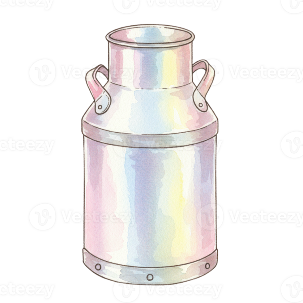 Vintage milk can illustration with transparent background rustic charm artistic style home decor ...