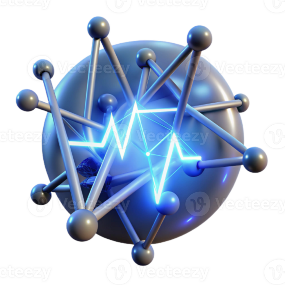 Render Molecular Structure With Energy Pulse Abstract Background