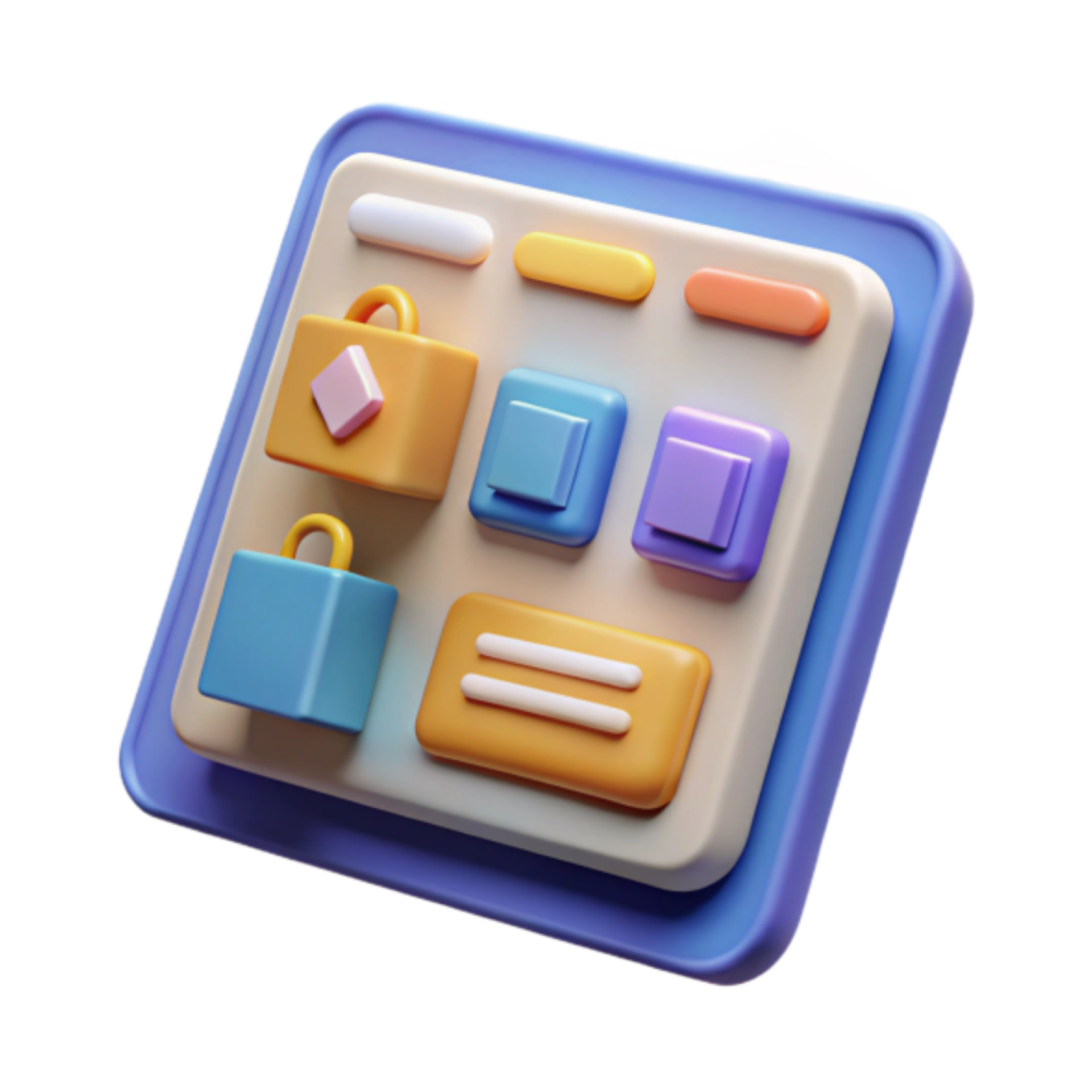 Render Colorful App Interface Design Ui Ux Element Pastel Shopping