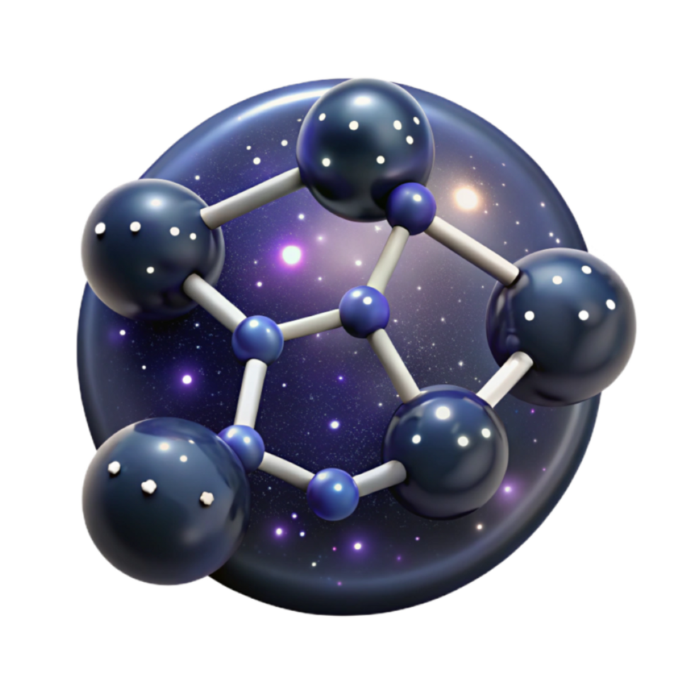 3d Render Molecular Structure In Cosmic Background Illustration 55777562 Png