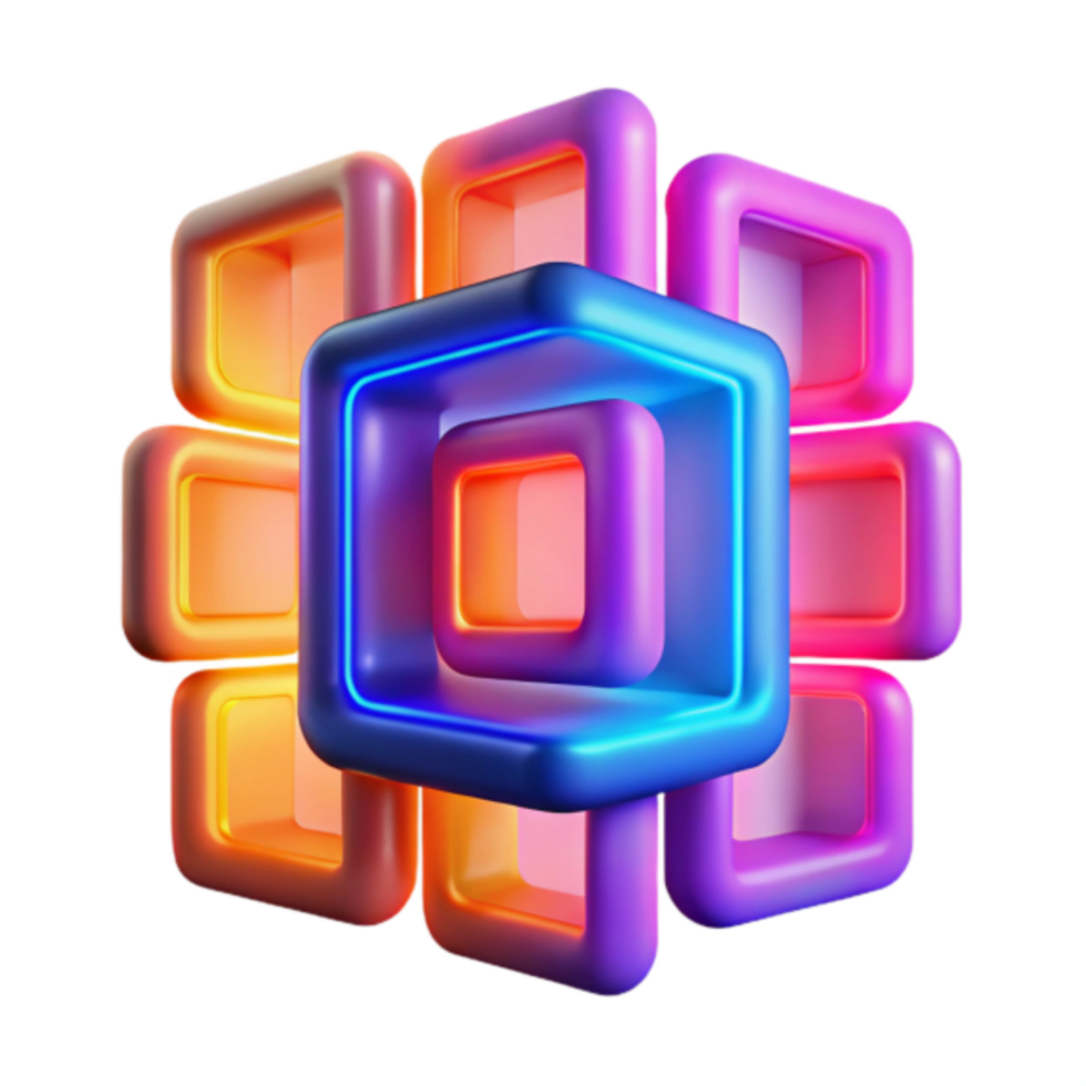 Vibrant 3d Render Of Interlocking Colorful Cubes Abstract Background
