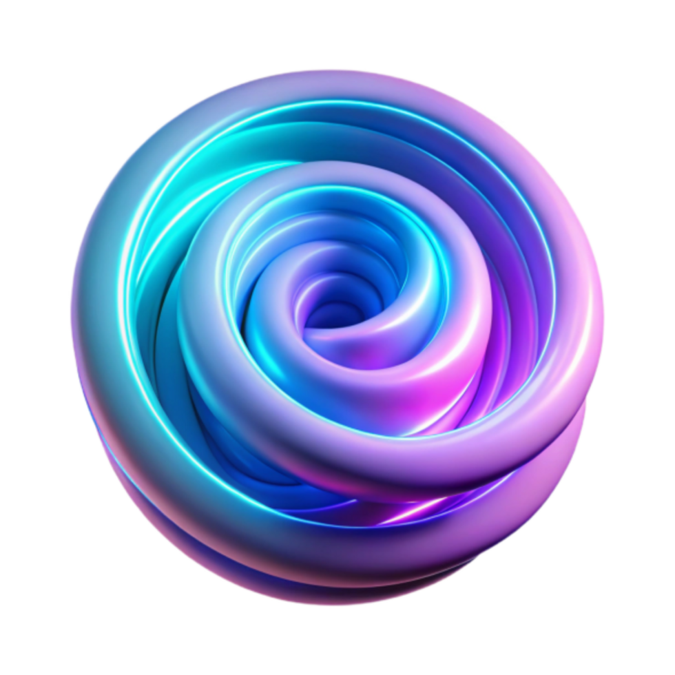 Abstract 3d Render Of A Swirling Neon Sphere 55777703 Png