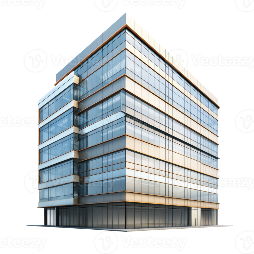 Modern Glass And Metal Office Building Architectural Rendering 55778468 Png
