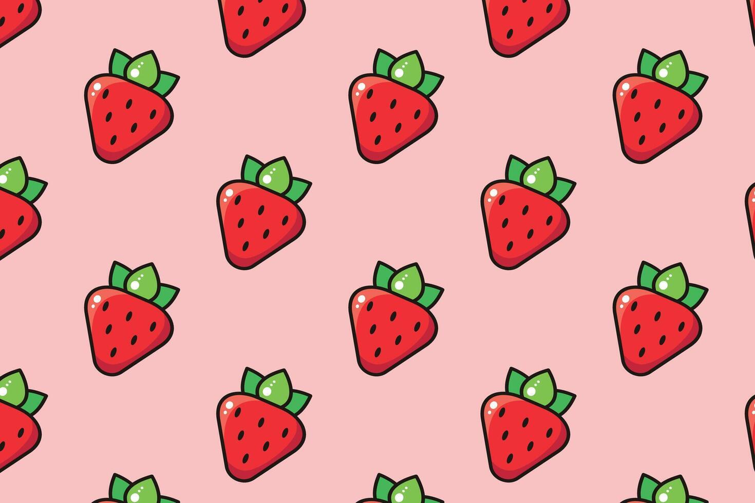 Flat Strawberry Pattern 55779263 Vector Art at Vecteezy