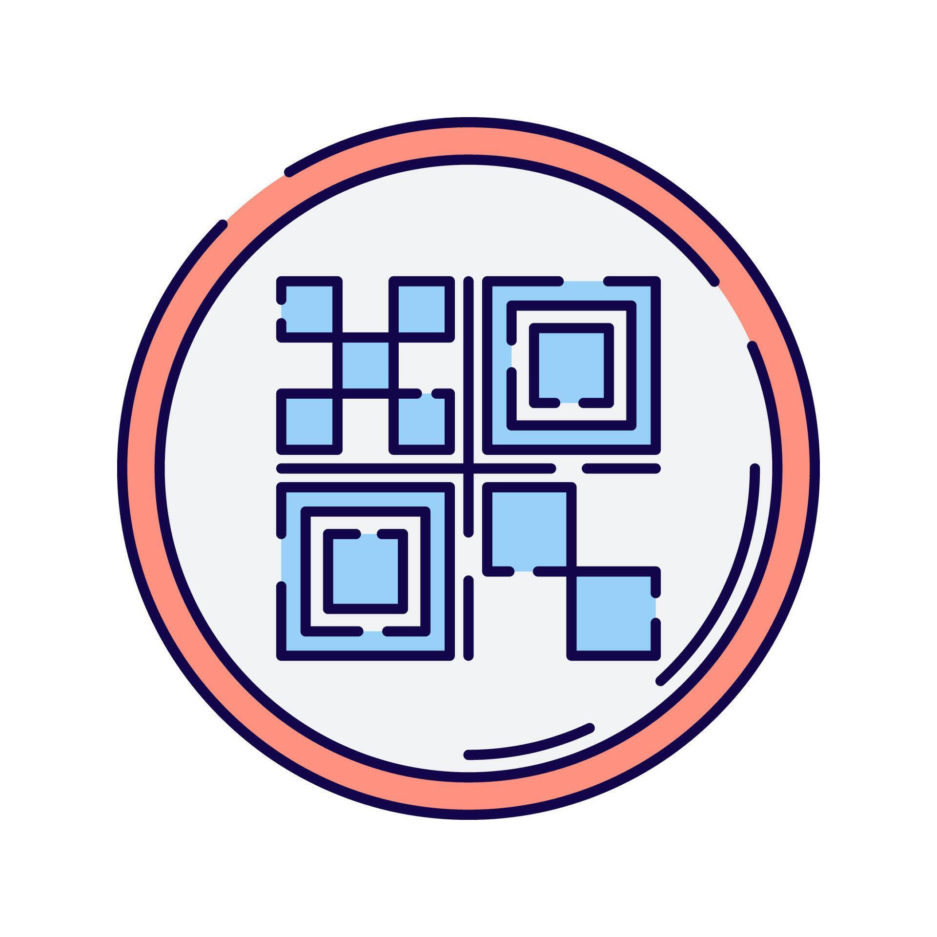 QR Code Payment, A circular icon with a QR code, representing digital ...