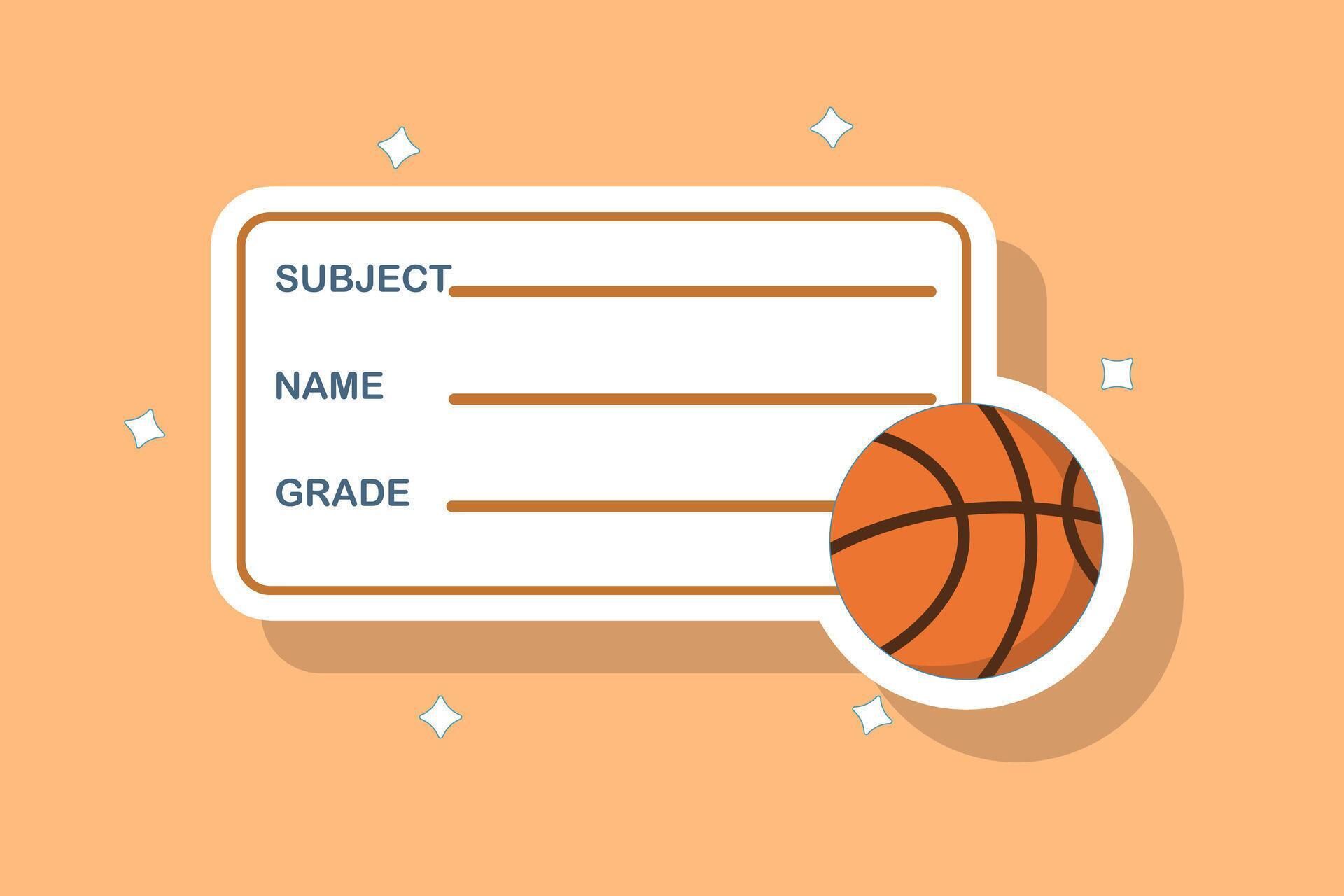 School Notebook Label Concept. School Notebook Label Template. stickers ...